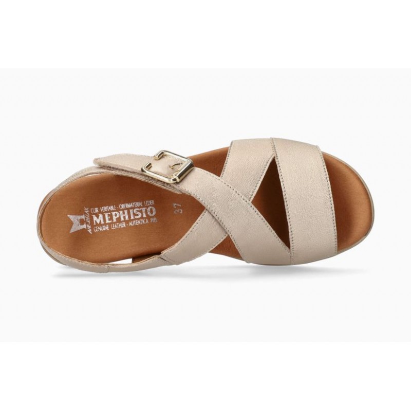 MEPHISTO CLAUDINE | Femme Sandales Metallique Cuir Metallise